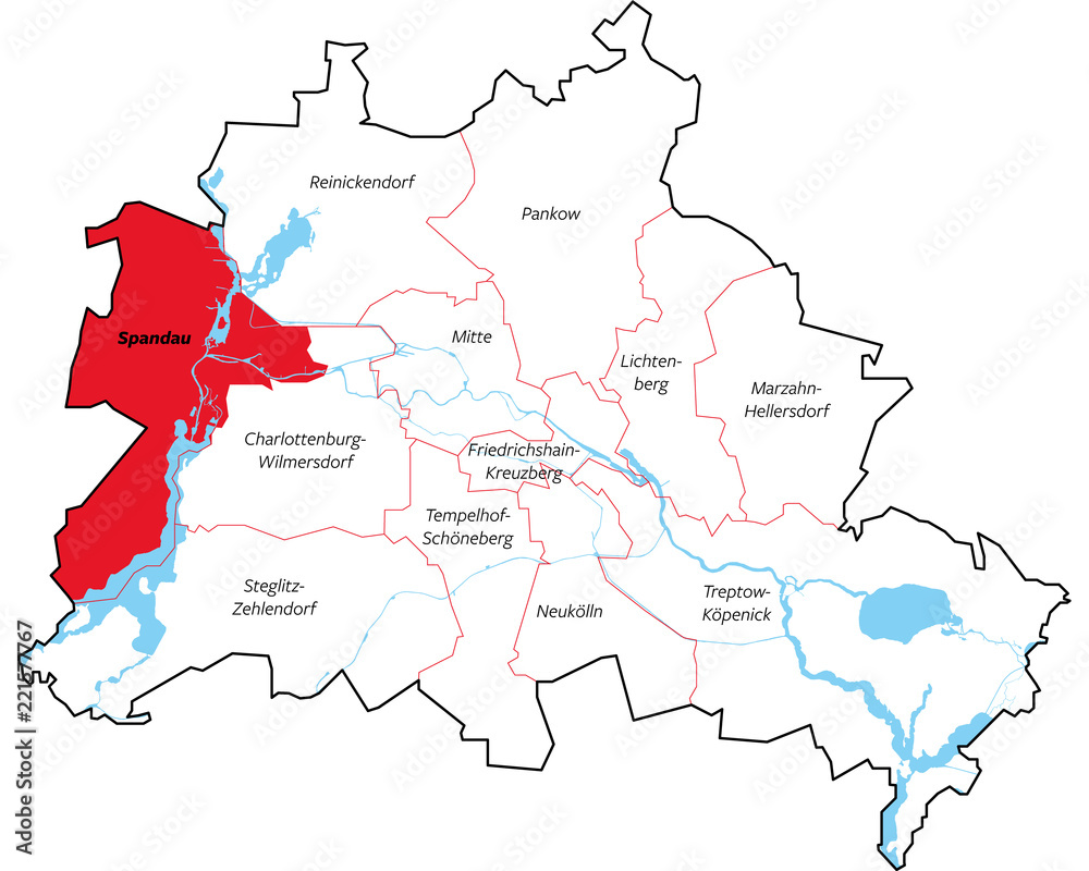 Berliner Bezirke - Spandau Stock Illustration | Adobe Stock