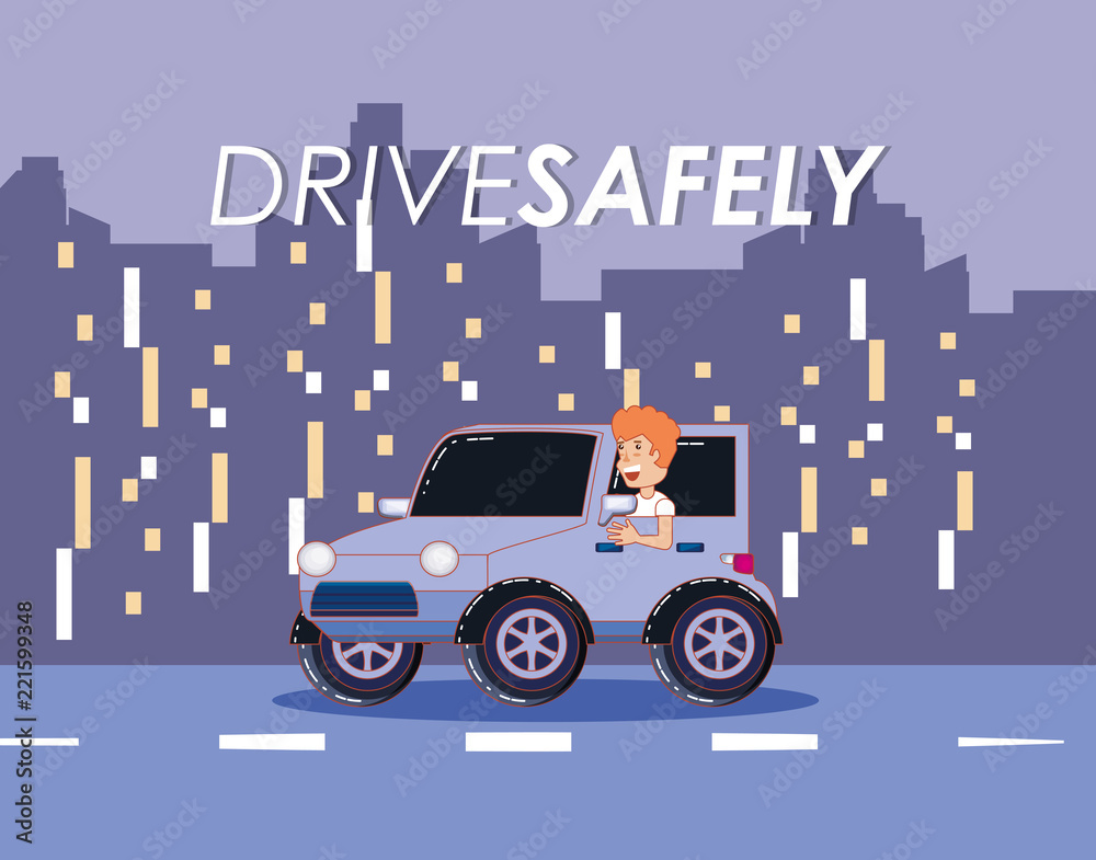 Poster Drive safely design – Wall Art | UkPosters