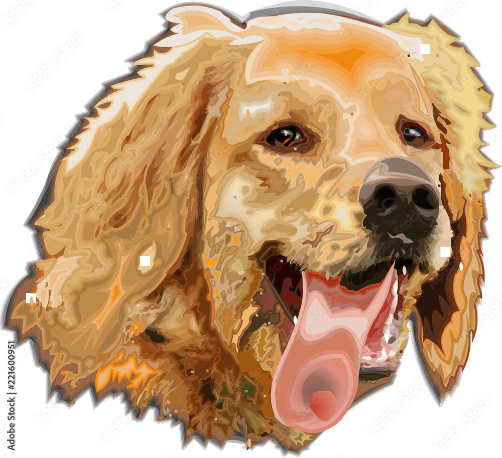 Geometry style dog head realistic vector illustration isolated on white ...