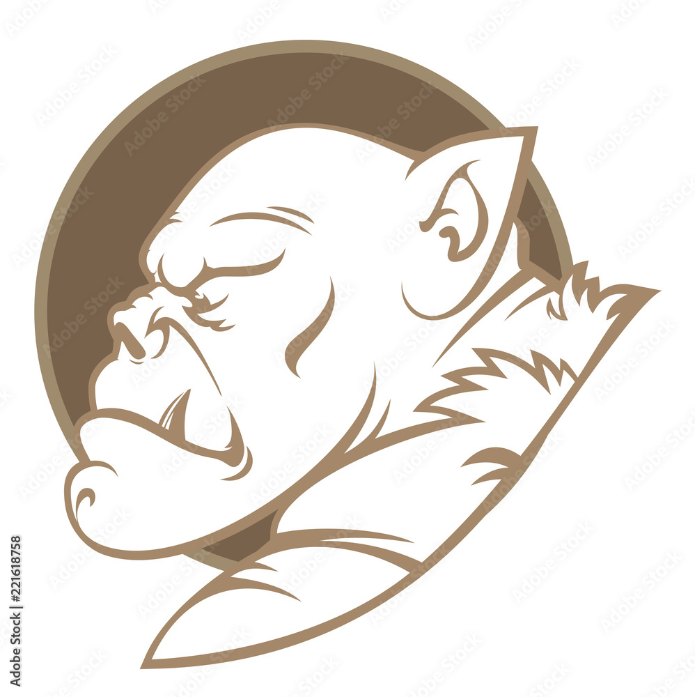 Orc vector portrait Stock Vector | Adobe Stock