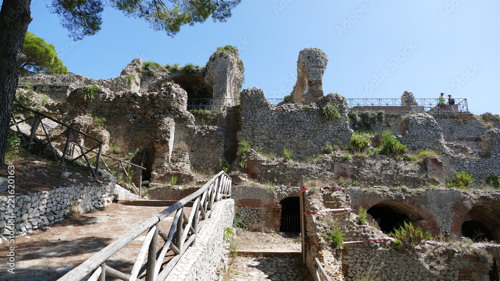 Capri Vila Jovis ruins of the palace of the roman emperor Tiberius ...