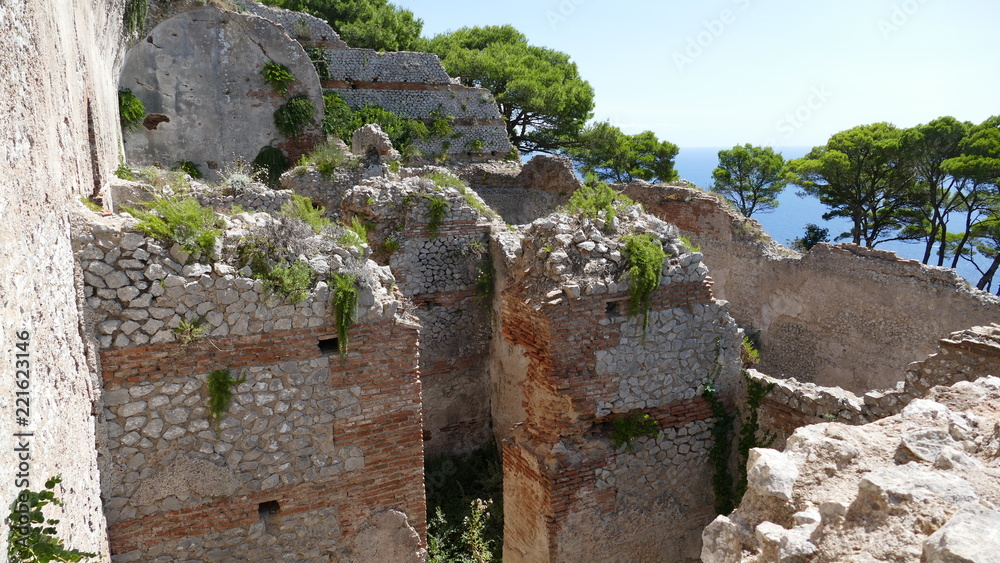 Capri Villa Jovis ruins of the palace of the roman emperor Tiberius ...