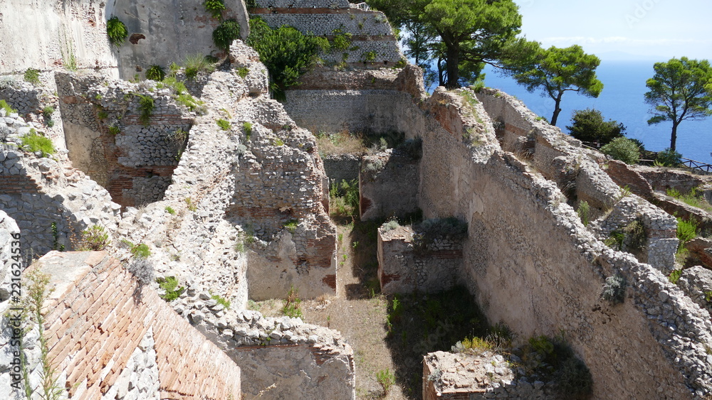 Capri Villa Jovis ruins of the palace of the roman emperor Tiberius ...