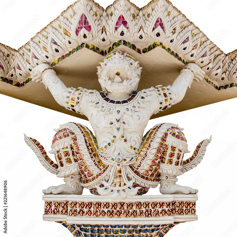 Hanuman stucco made from cement and design is thai painting and ...
