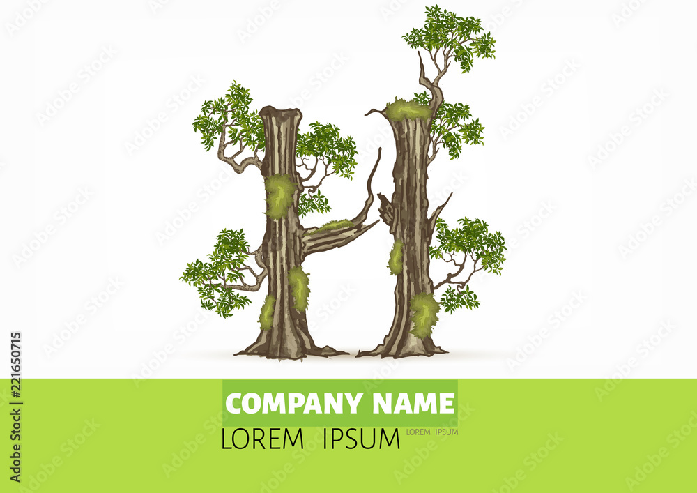 Tree font.Twisted tree in the shape of letter.Letter A B C vector ...