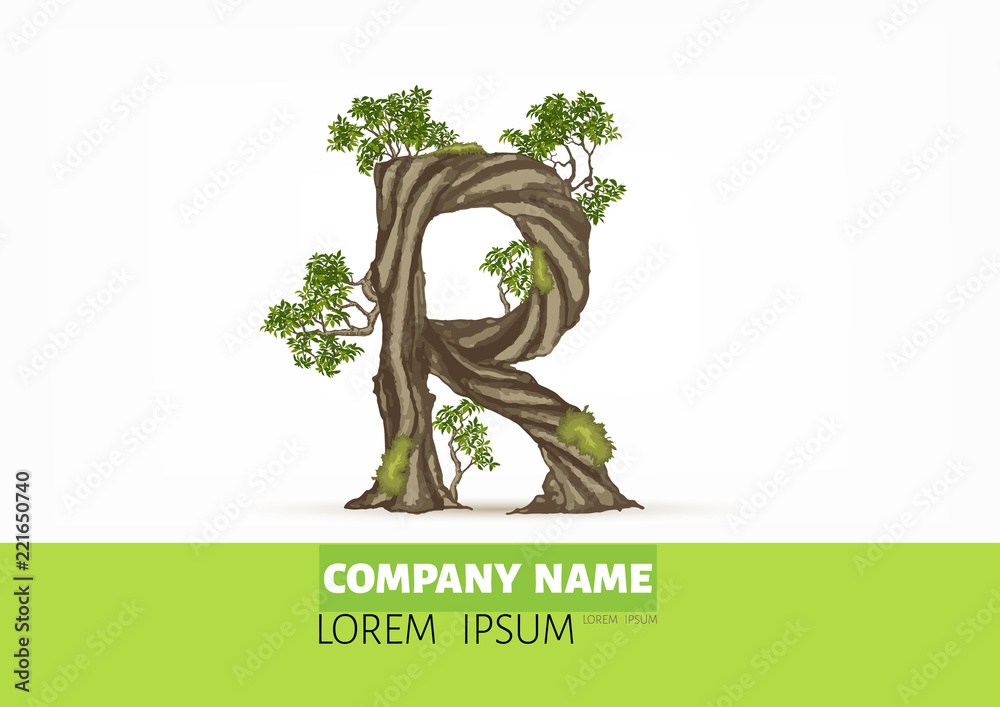 Tree font.Twisted tree in the shape of letter.Letter A B C vector ...