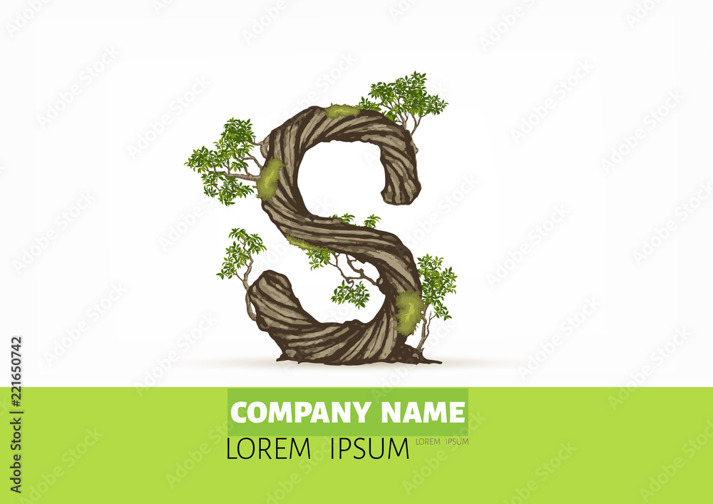 Tree font.Twisted tree in the shape of letter.Letter A B C vector ...