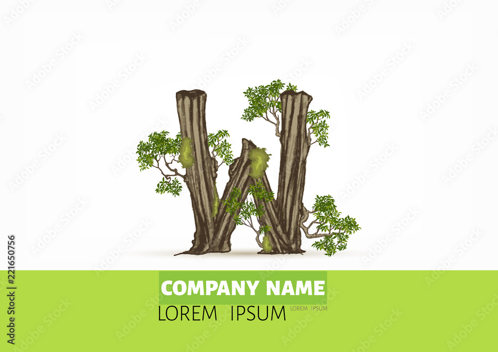 Tree font.Twisted tree in the shape of letter.Letter A B C vector ...
