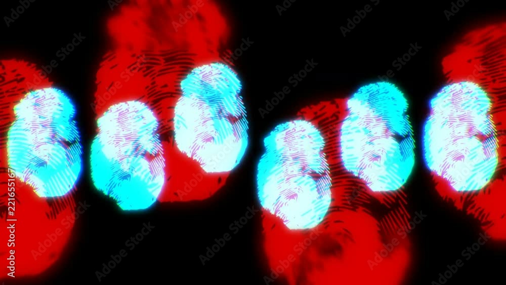 4k Unique fingerprint identity password scan background,tech medical X ...