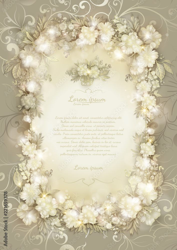Vector Luxury floral banners.can be used as invitation card for wedding ...