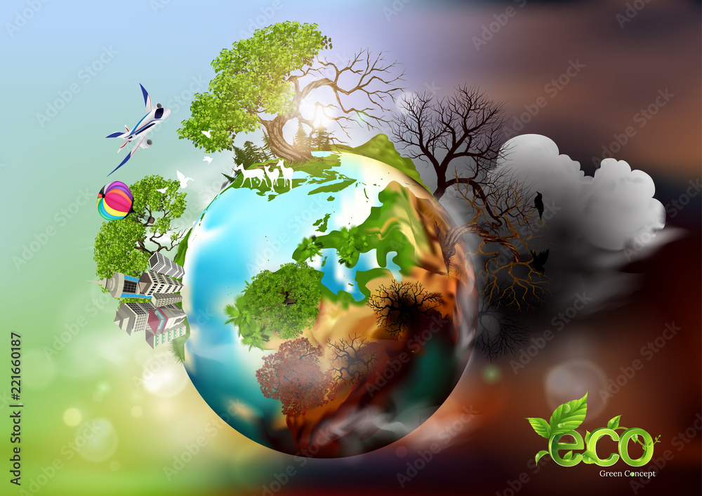 Earth Day. Eco friendly concept. Vector illustration. Earth day concept ...