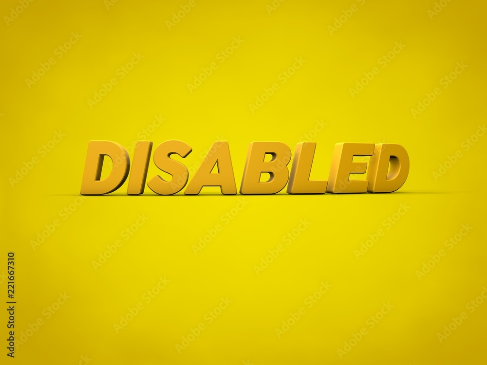 Disabled - 3D Design, Word and alphabet Images Stock Illustration ...