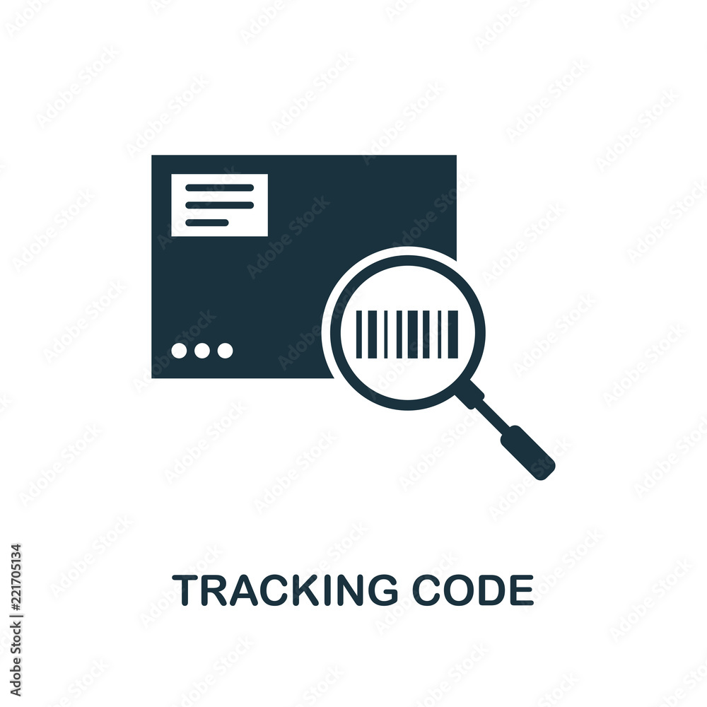 Tracking Code icon. Monochrome style design from logistics delivery ...