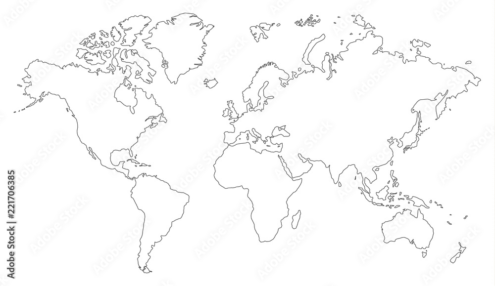 world map outline Stock Vector | Adobe Stock