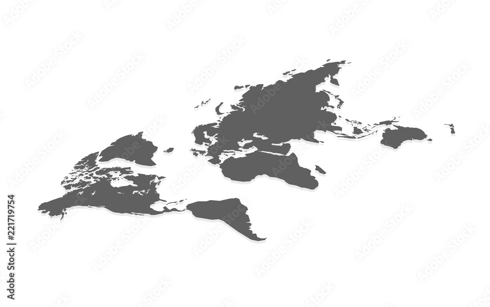 World Map in Isometric. Concept for infographic. Vector illustaration ...