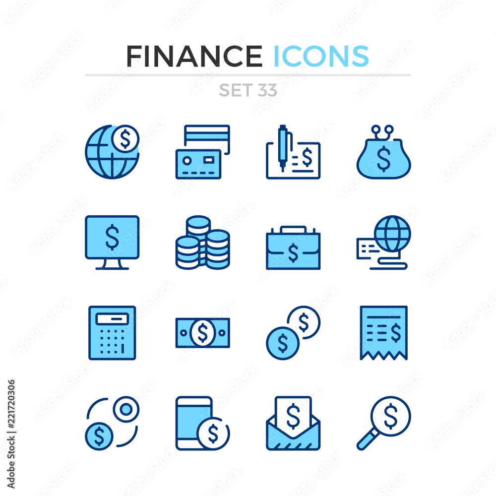 Finance icons. Vector line icons set. Premium quality. Simple thin line ...