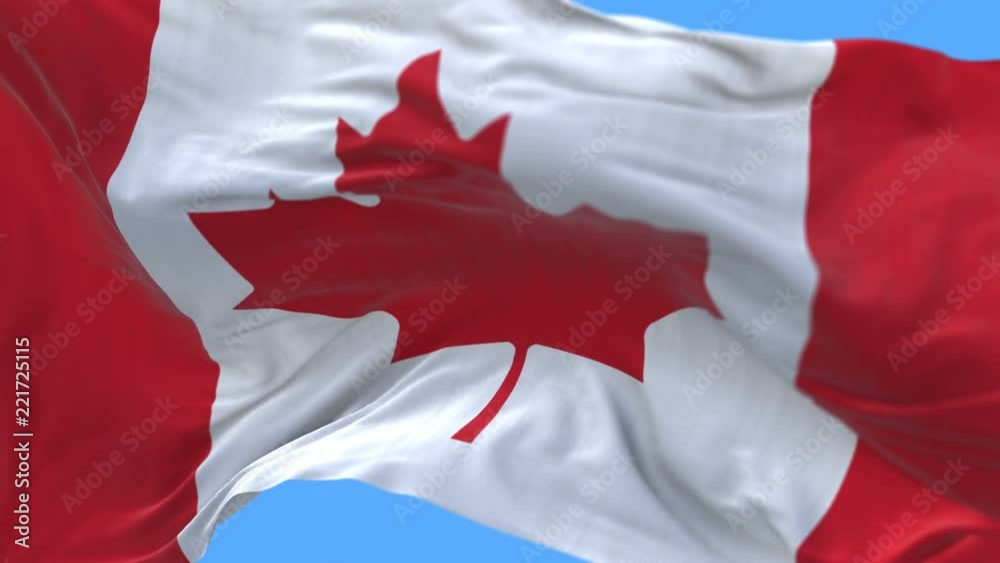 Video Stock 4k seamless Close up of canada flag slow waving with ...