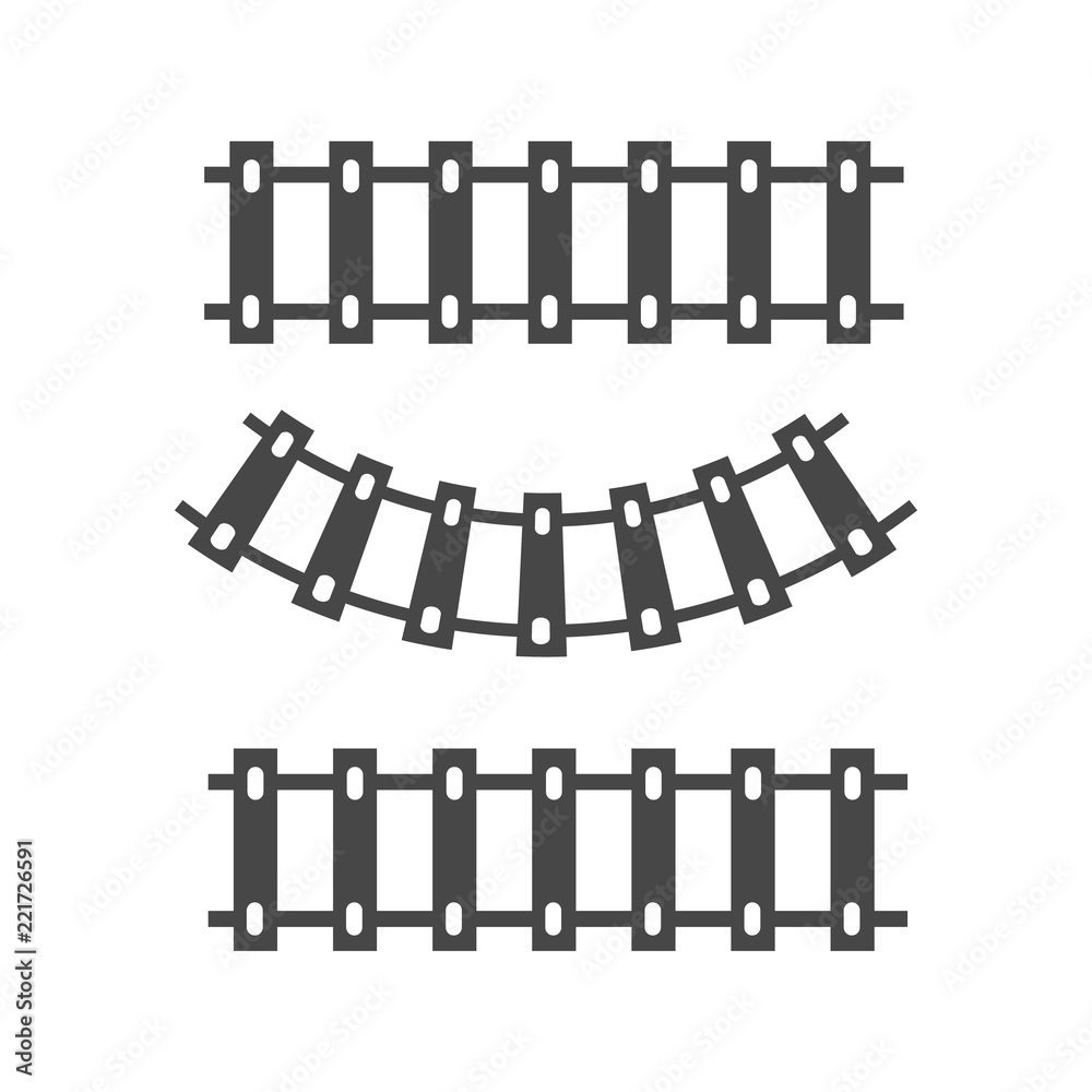 Railroad train tracks vector. Train tracks railroad icon Stock Vector ...