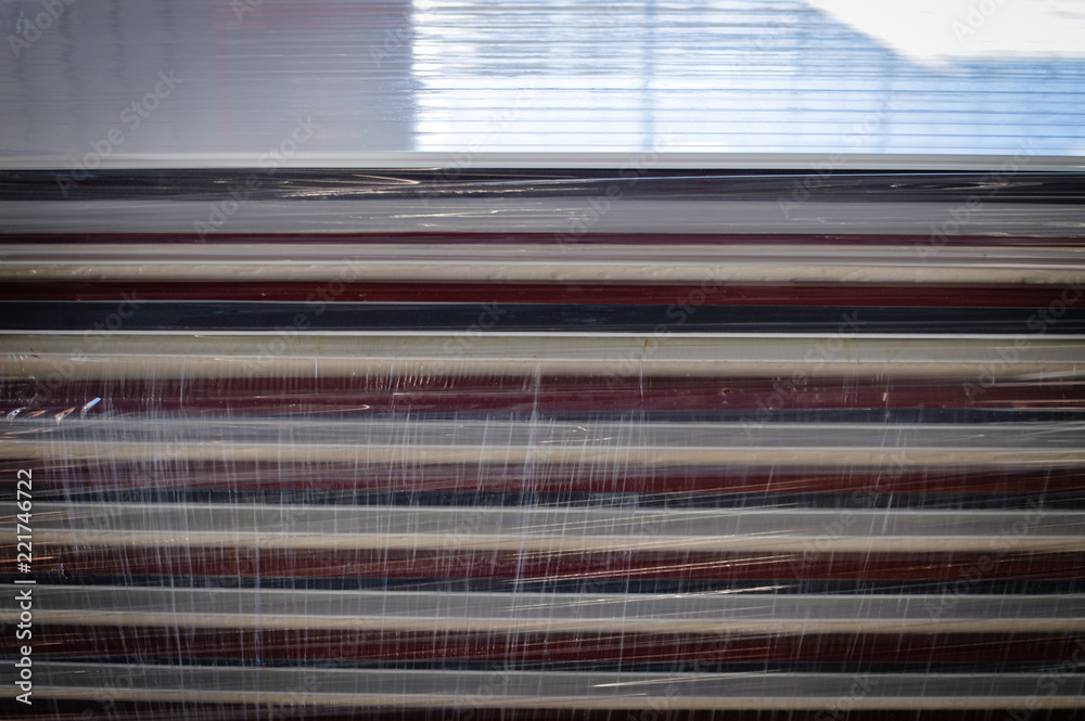 Siding pallet row set rack ready for construction on hardware ...