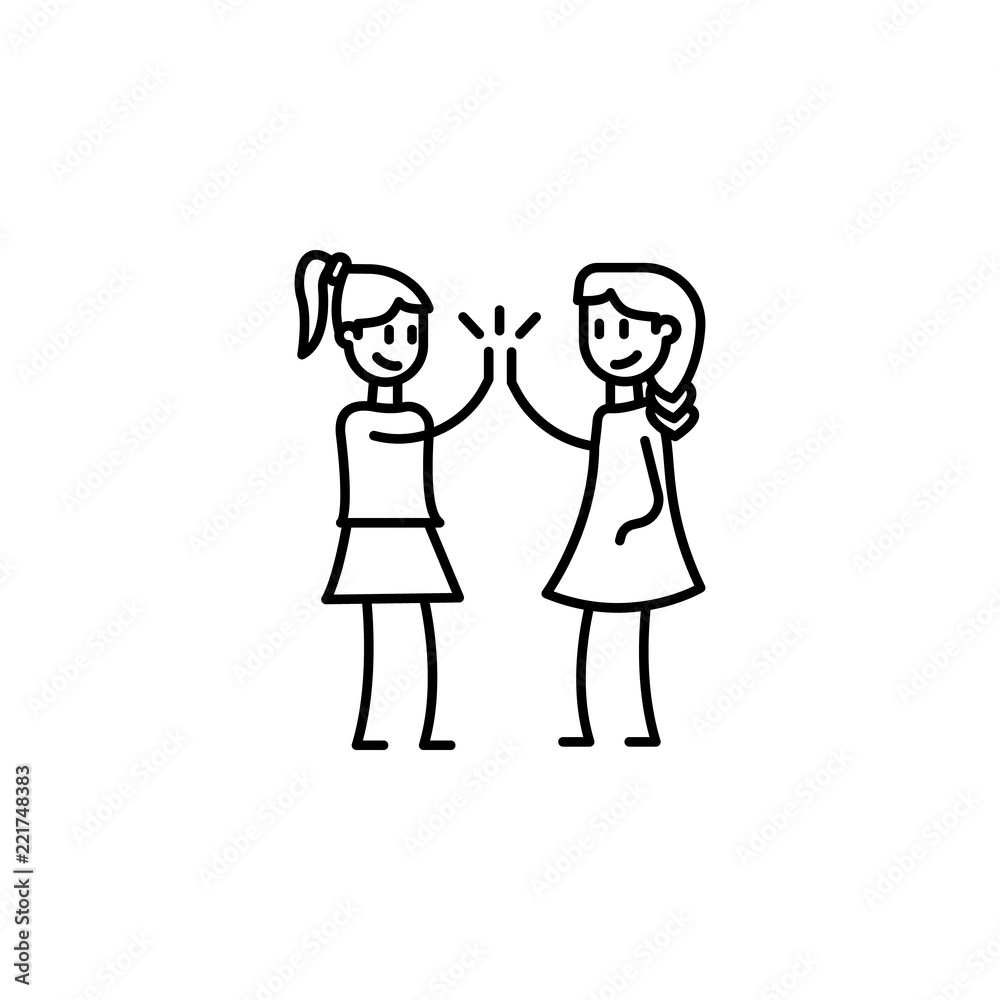 cheerful girlfriends icon. Element of friendship icon for mobile ...