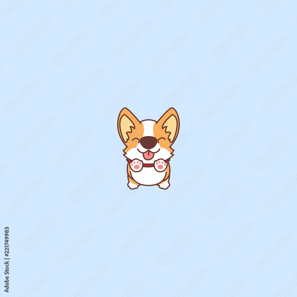Cute corgi jumping, vector illustration Stock Vector | Adobe Stock