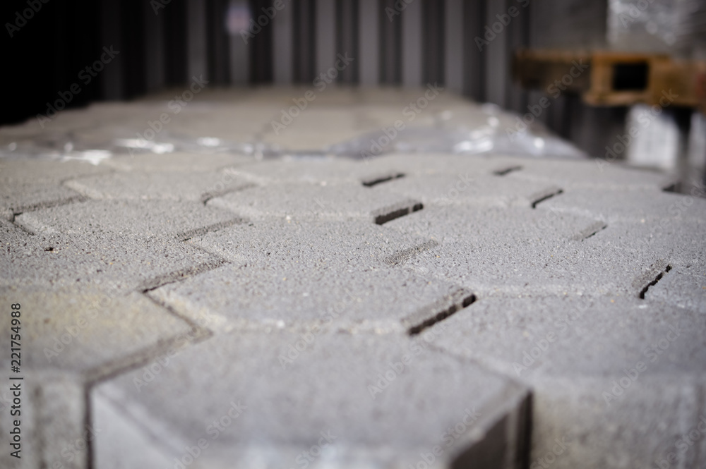 Pallet of concrete blocks tiles industrial design building materials ...