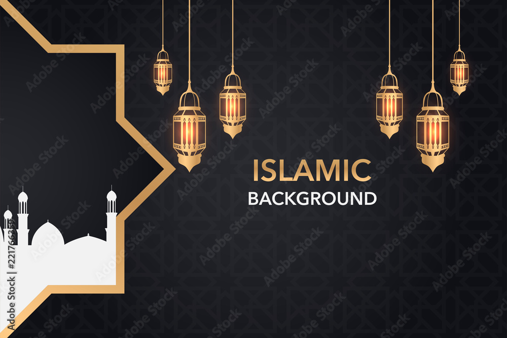 Islamic vector design greeting card background islamic design banner ...