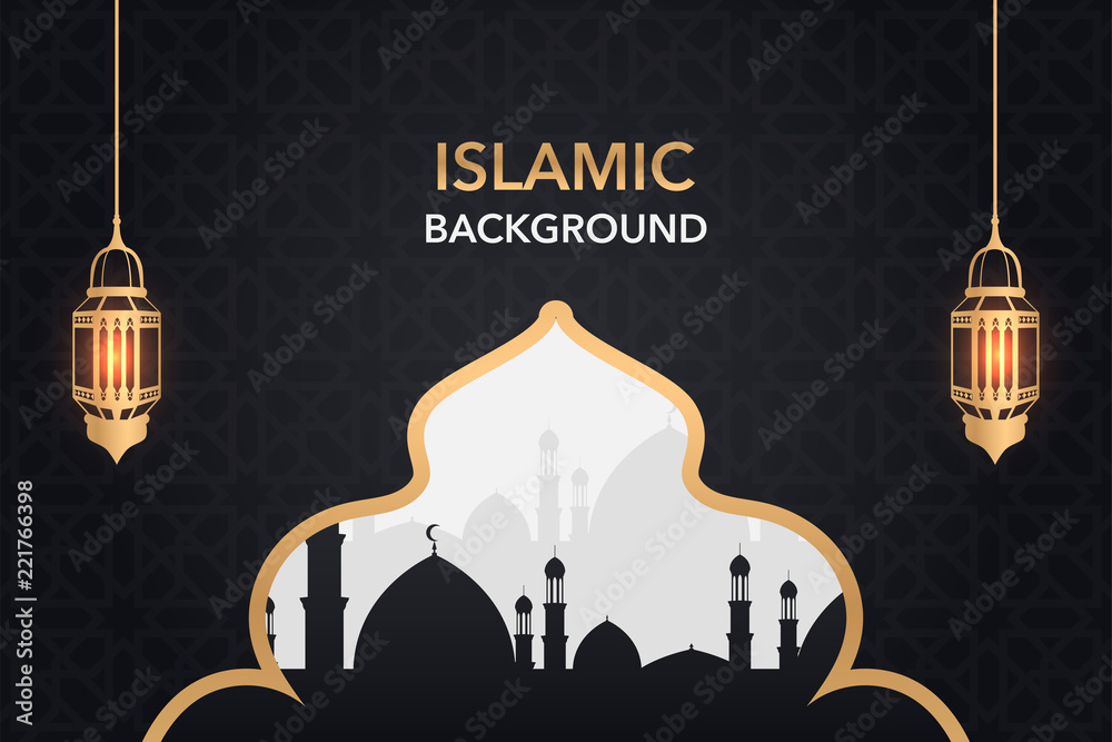 Islamic vector design greeting card background islamic design banner ...