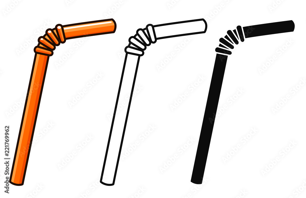 Vector straws on white background Stock Vector | Adobe Stock