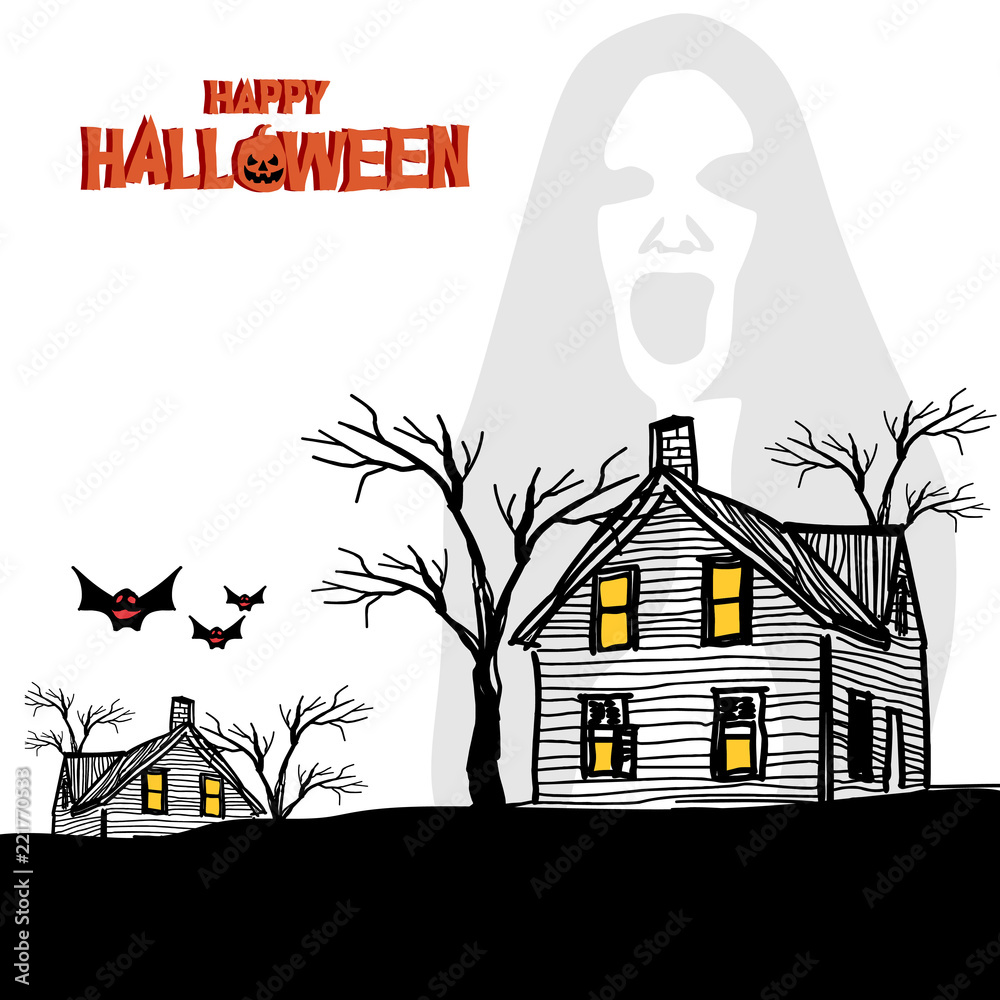 Halloween Haunted House Wallpaper