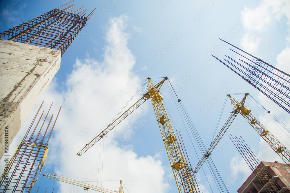 Building background, taps, fittings, apartment building construction ...