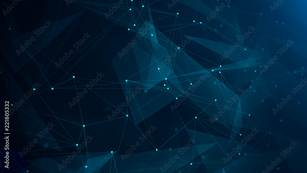 Network with nodes connected background. Technology concept Stock ...