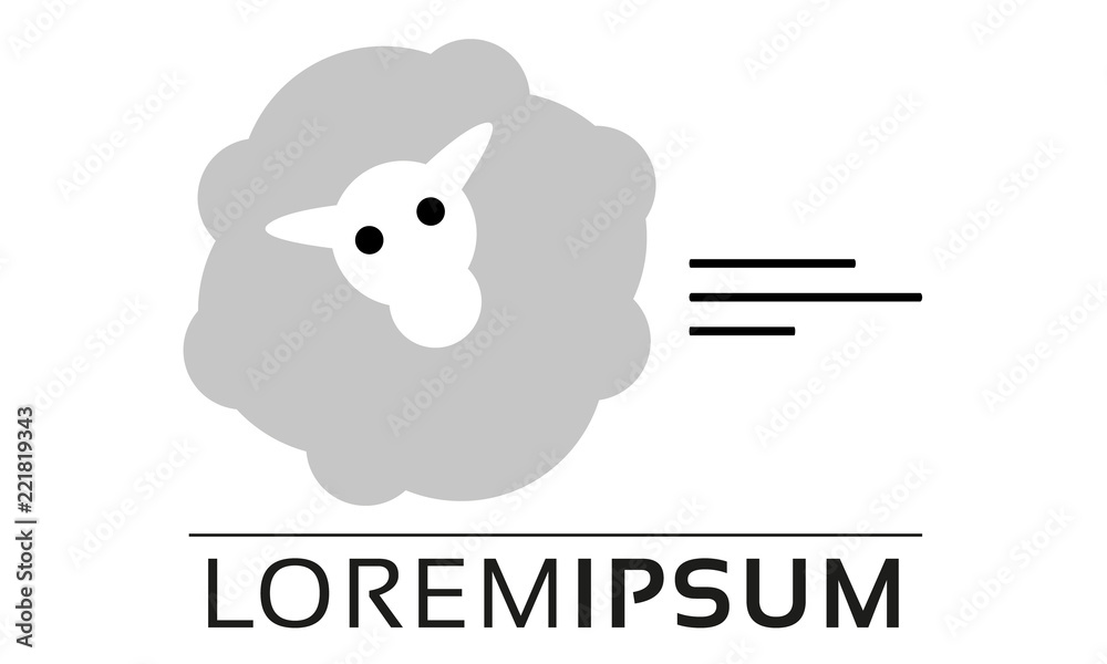 Rolling Sheep Vector Logo Design Stock Vector | Adobe Stock
