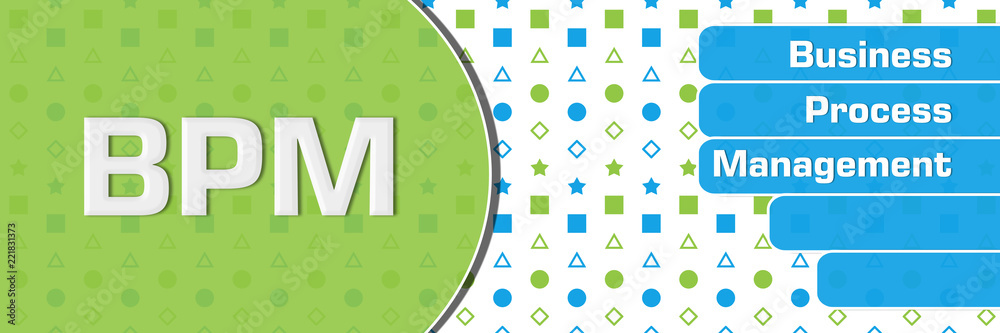 BPM - Business Process Management Green Blue Basic Shapes Text ...