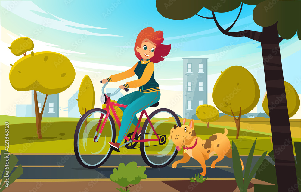 Dog Riding Bike Cartoon