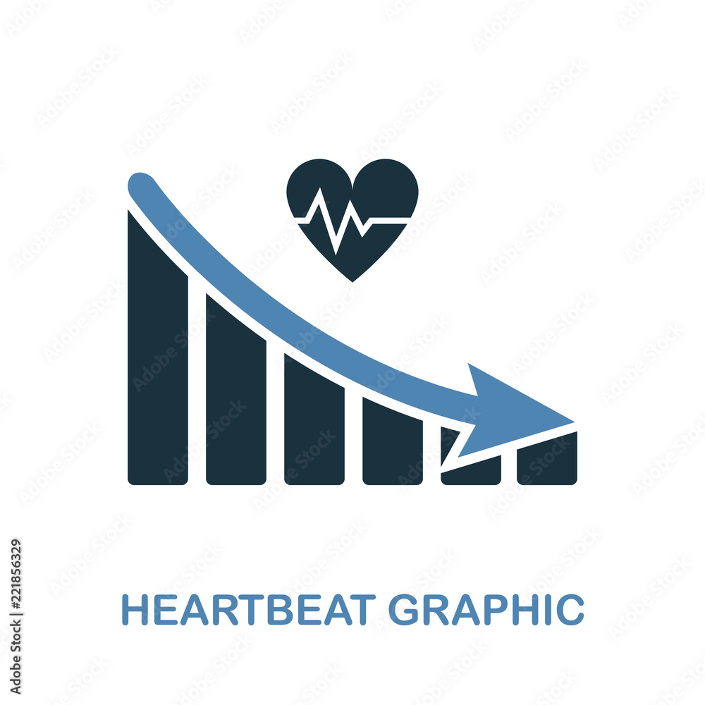 Heartbeat Decrease Graphic icon. Monochrome style design from diagram ...