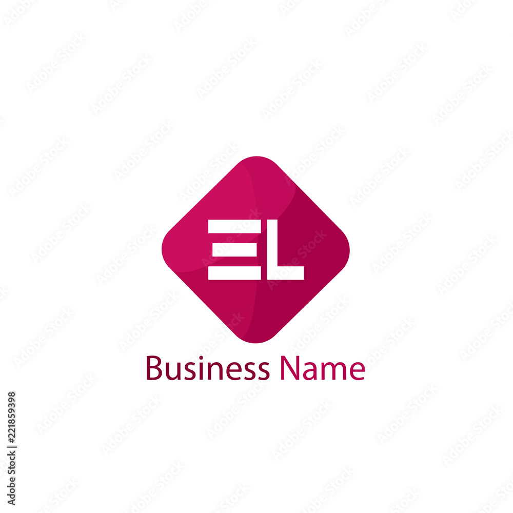 Initial Letter EL Logo Template Design Stock Vector | Adobe Stock