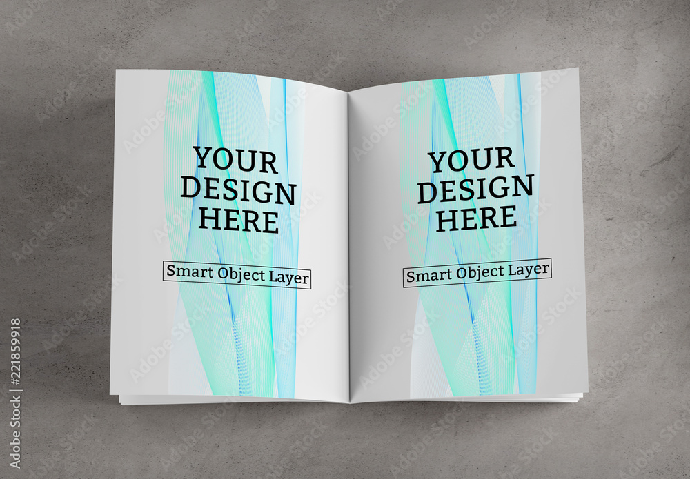 Open Magazine Mockup Stock Template | Adobe Stock
