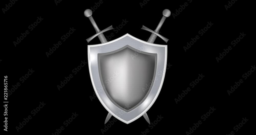 Set Of Animations Of Shield And Swords Appearance includes Alpha ...