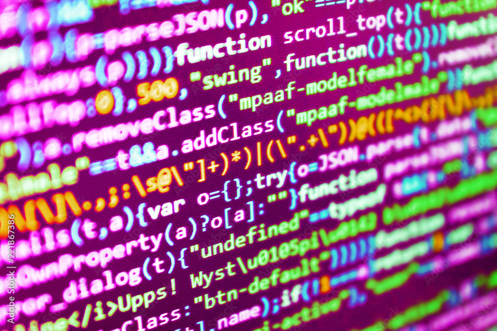 Coworkers Team In Modern Office Vivid Colors Abstract Computer Script