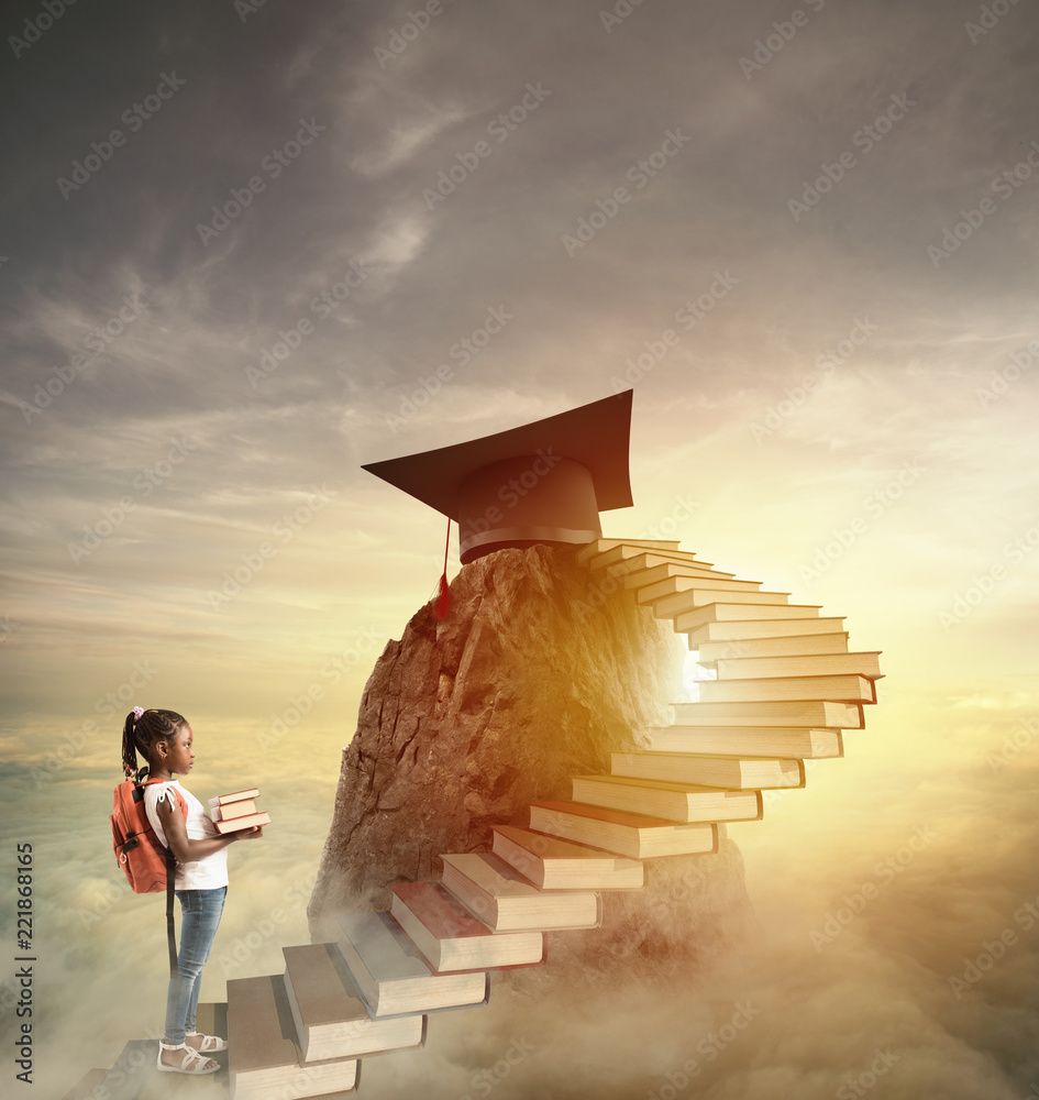 Poster Aspire to prestigious roles by climbing a ladder of books – Wall ...