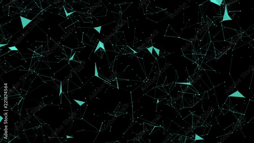 Cosmic invasion. Computer graphics of moving particles. Animated ...