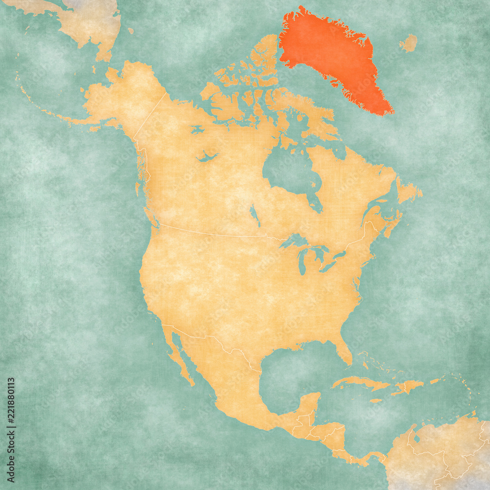 Map of North America - Greenland Stock Illustration | Adobe Stock