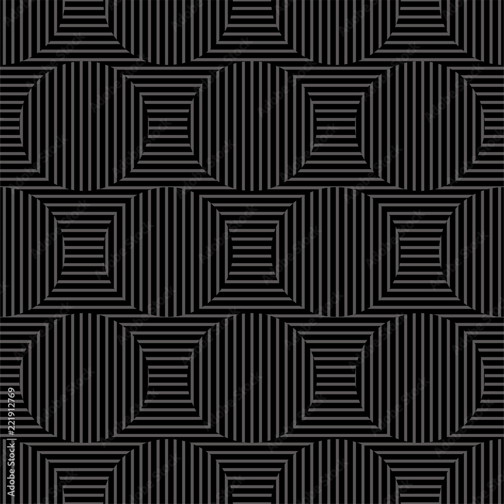 Striped optical illusion background. Seamless pattern. Vector.ストライプ錯視 ...