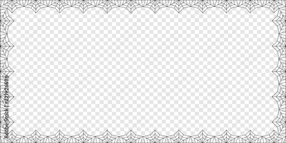 Halloween rectangle spider web border on transparent background Stock ...