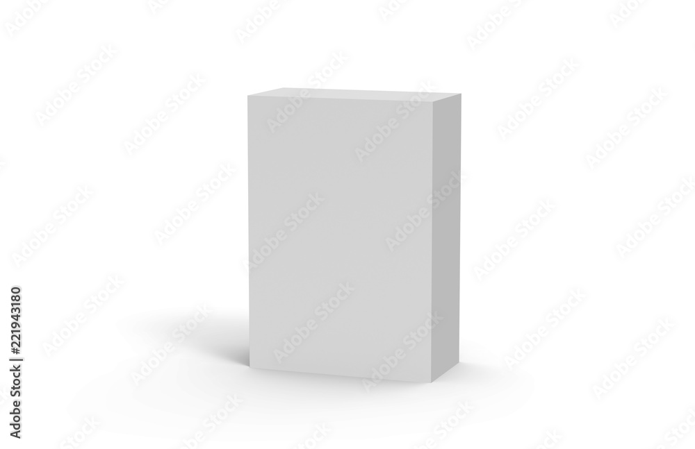 White Packaging Box, Mock Up Template On Isolated White Background ...