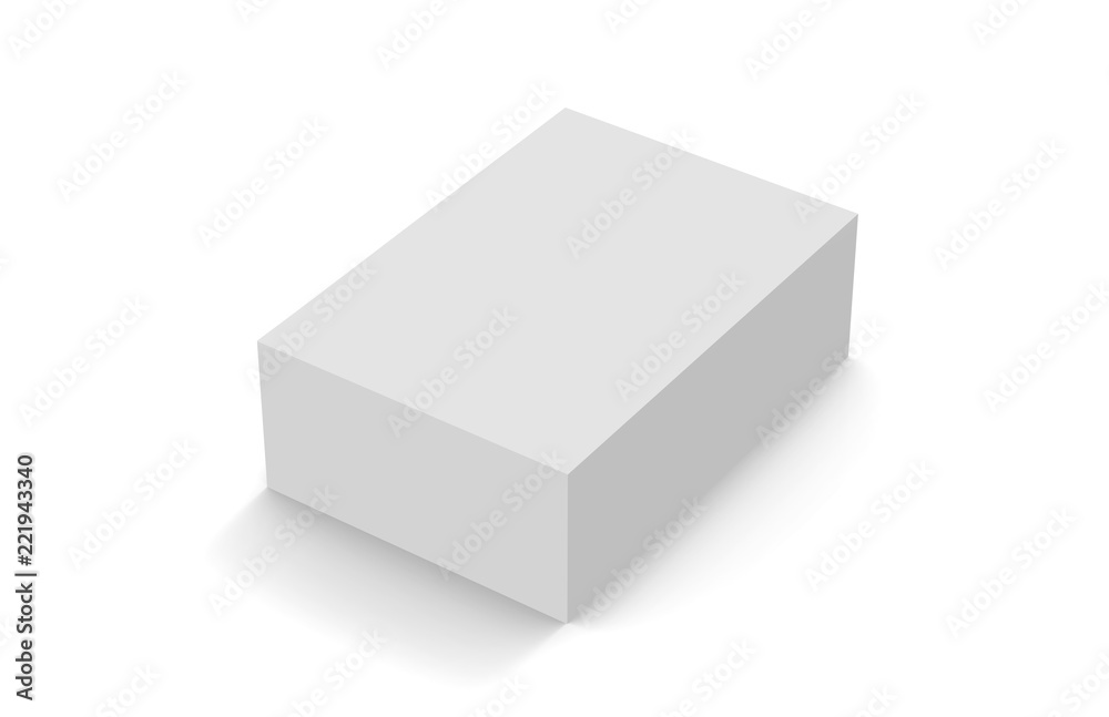 White Packaging Box, Mock Up Template On Isolated White Background ...