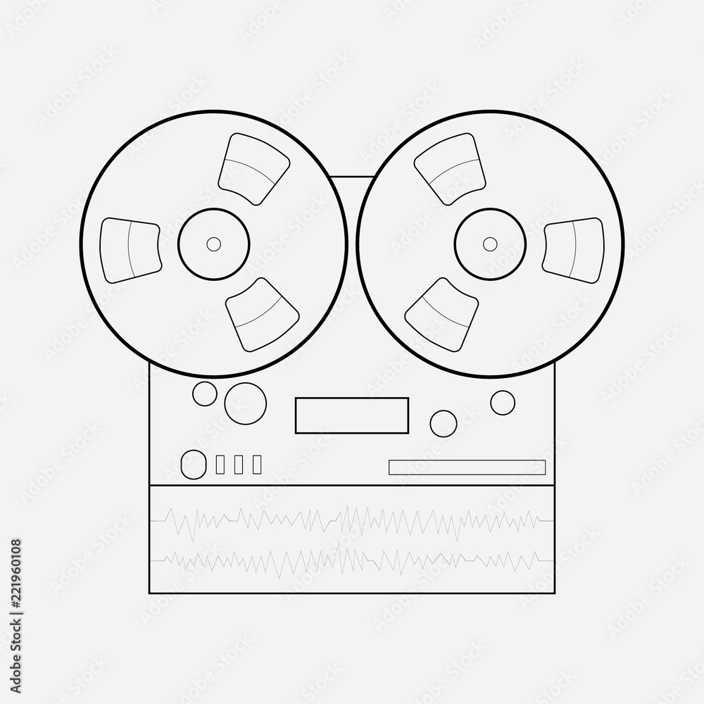 Audio recorder icon line element. Vector illustration of audio recorder ...