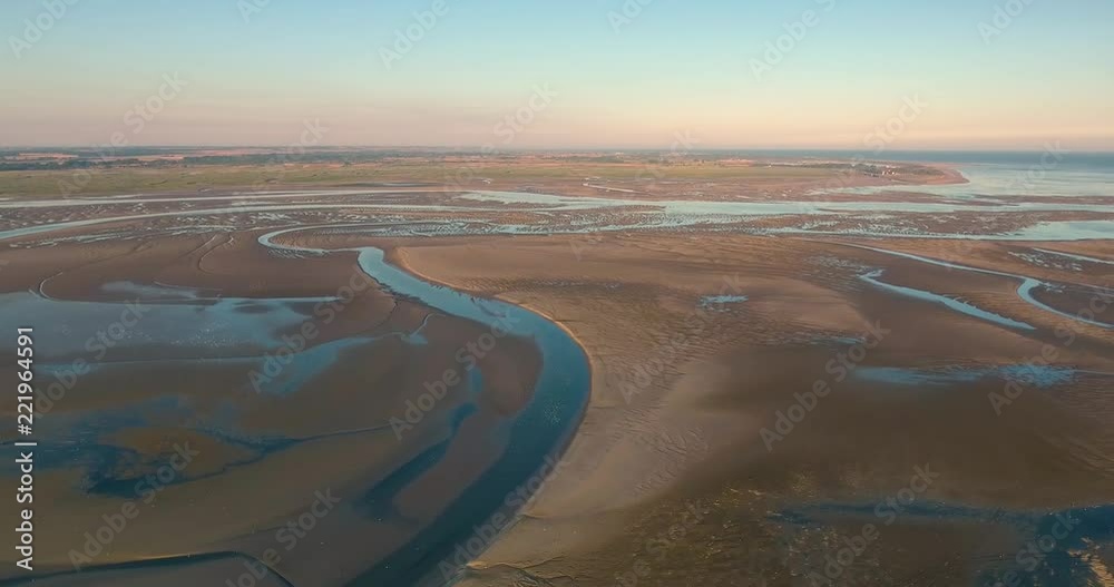 Survol de la Baie de Somme au petit matin (Le Crotoy, Picardie, Hauts ...