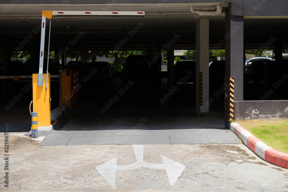 car park barrier, automatic entry system.Security system for building ...
